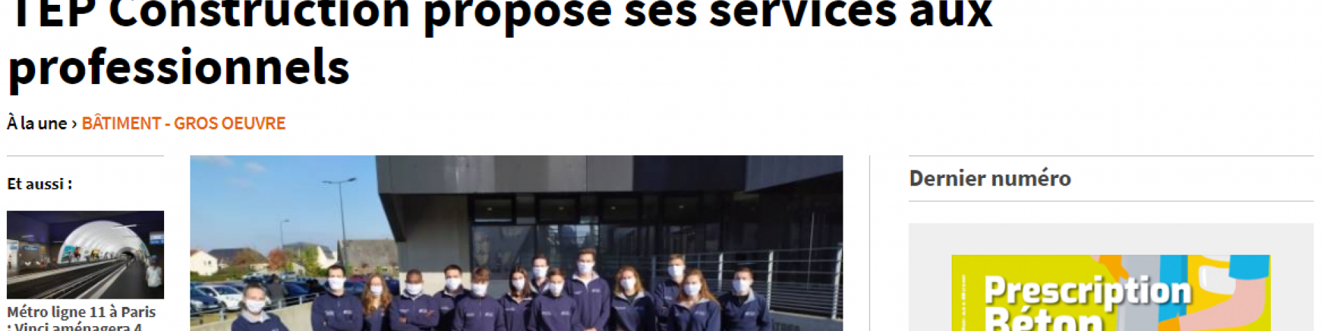 Presse externe - Construction Cayola | ESITC - Guide des associations